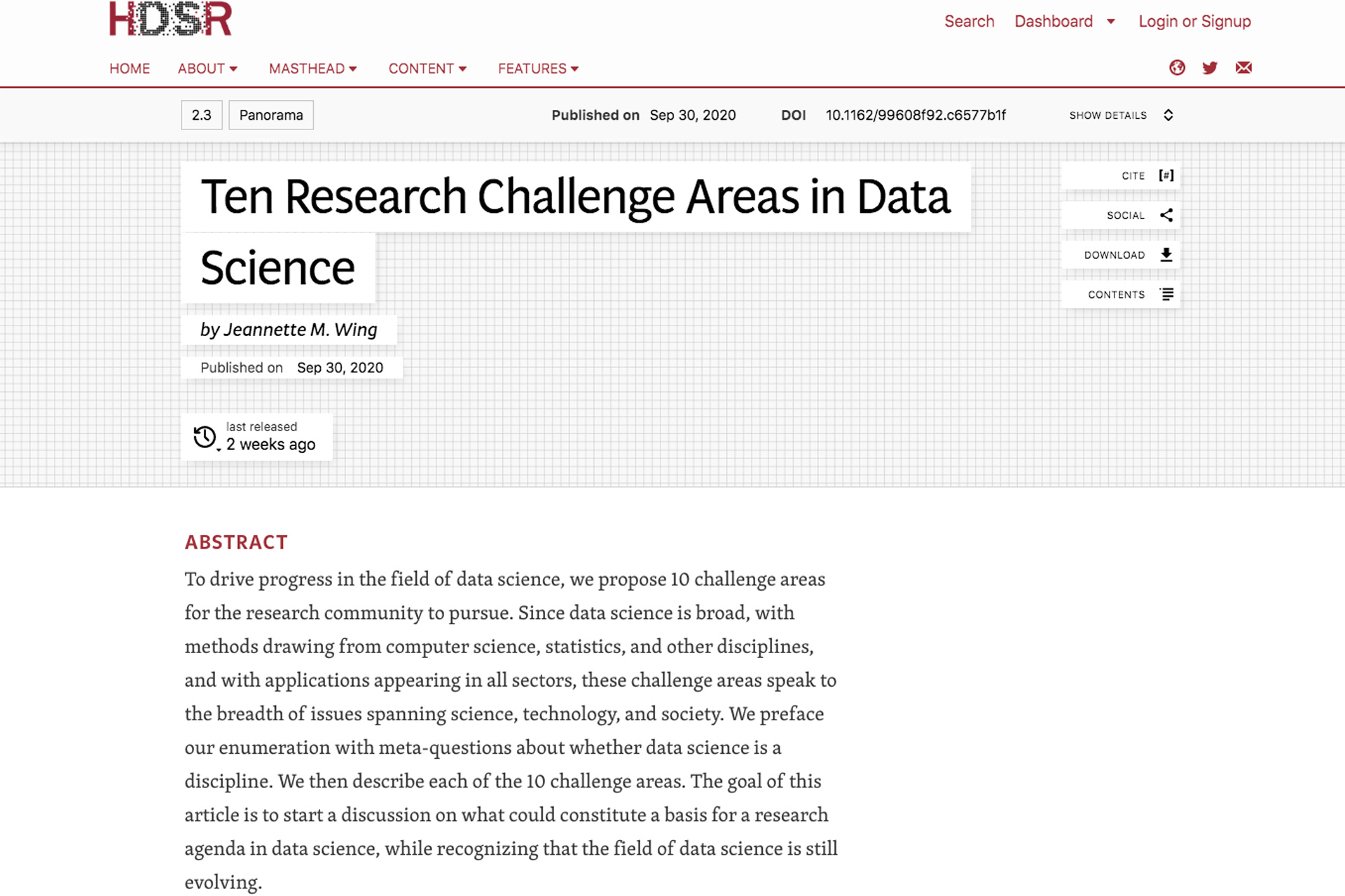 DSI Director Jeannette M. Wing on Ten Research Challenge Areas in Data ...