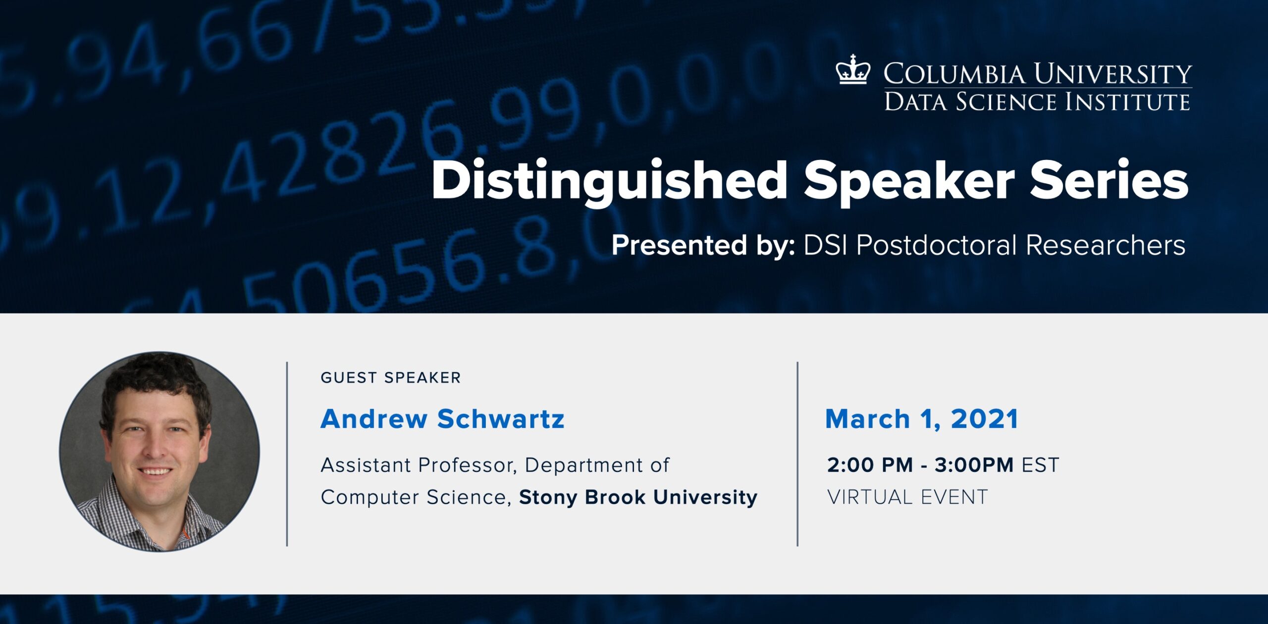 DSI Distinguished Speaker Series: Andrew Schwartz, Stony Brook University - The Data Science ...