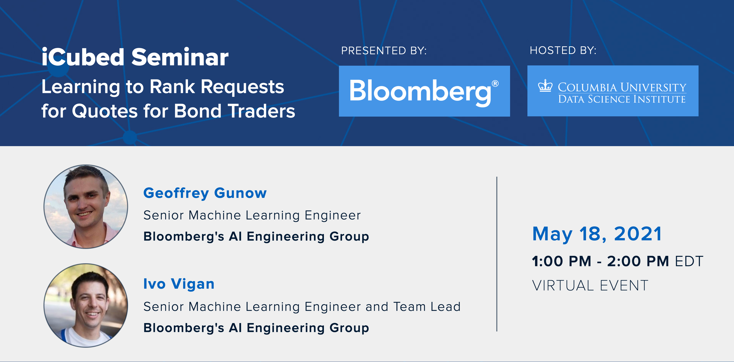 iCubed Seminar: Bloomberg's AI Engineering Group - The Data Science ...