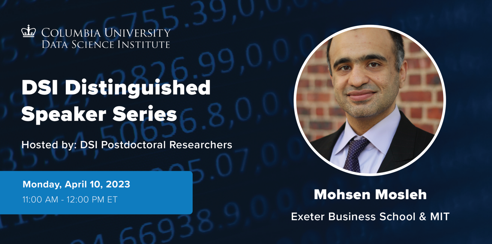 DSI Distinguished Speaker: Mohsen Mosleh, University of Exeter (HYBRID) - The Data Science ...