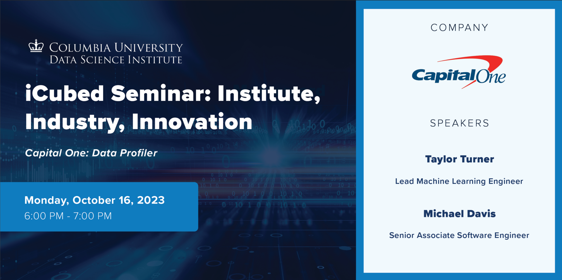 iCubed Seminar: Capital One - Data Profiler (VIRTUAL) - The Data ...